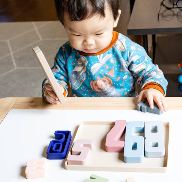 Silicone Wyatt Number Stacking Blocks – Mini Mint