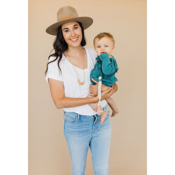 The Landon - Cream Teething Necklace – Mini Mint