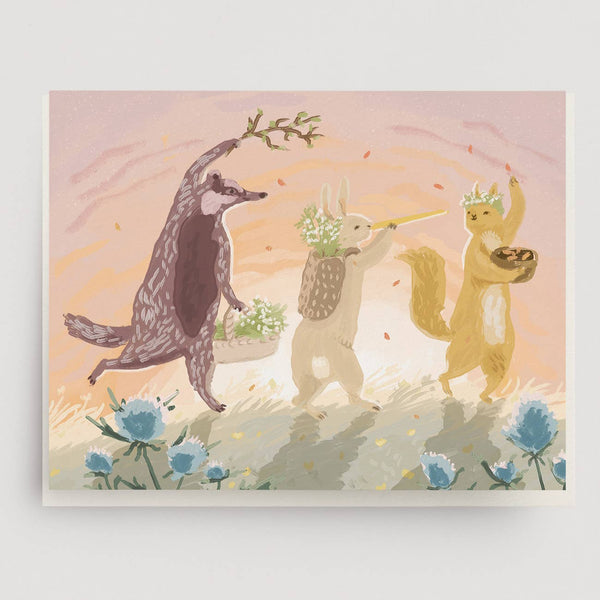 Ingrid Press Welcoming Spring Card – Mini Mint