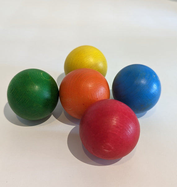 Magic Wood Set of 5 Colored Wooden Balls – Mini Mint
